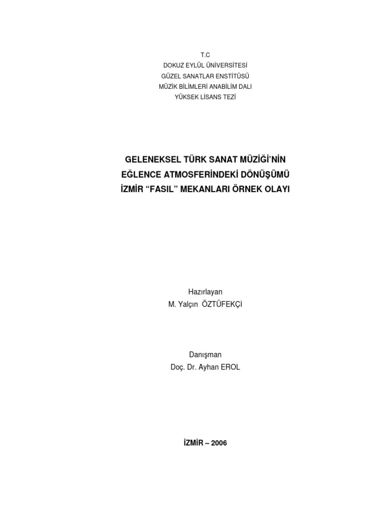 Geleneksel Türk Sanat Müz 'N N E Lence Atmosfer Ndek Dönü ÜMÜ ZM R ...