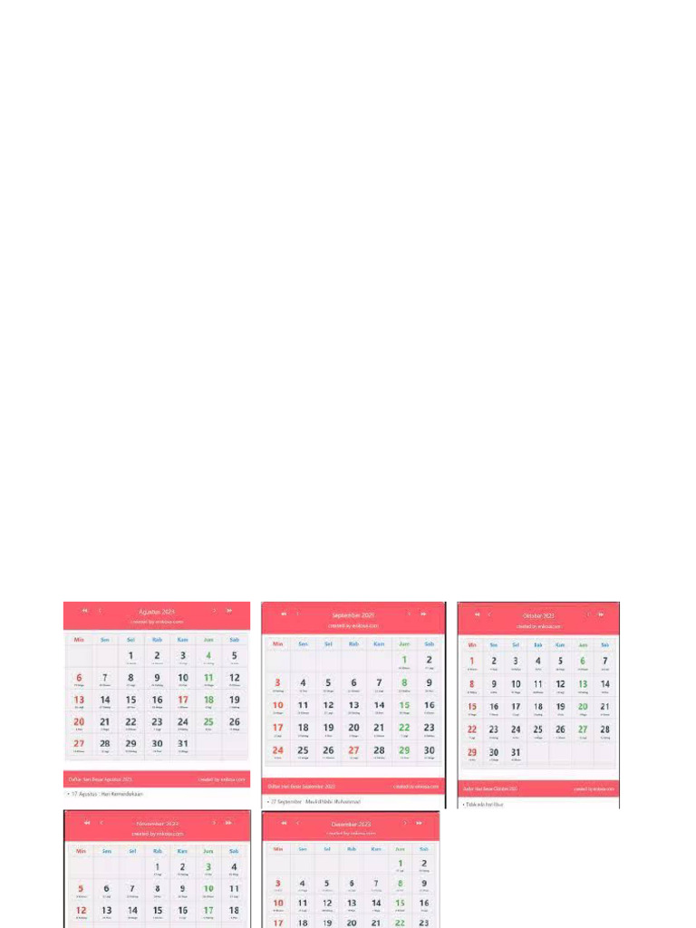 Jadwal Beajar Kalender | PDF