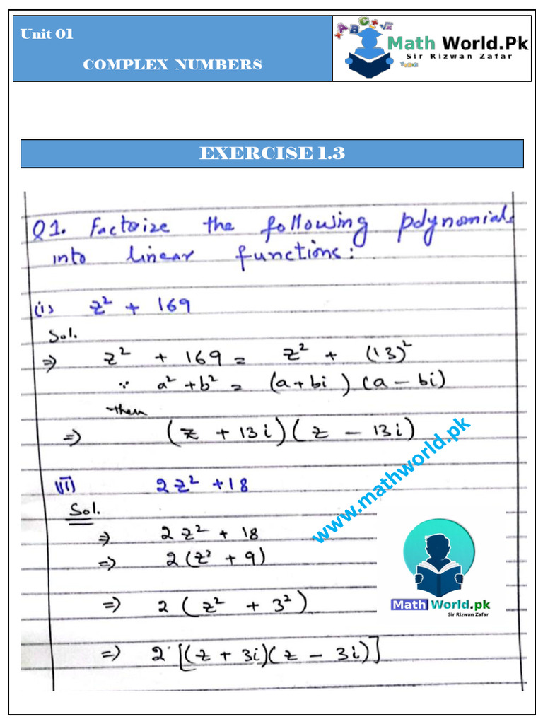 Ex. 1.3 FSC Part-1 National Book Foundation | PDF