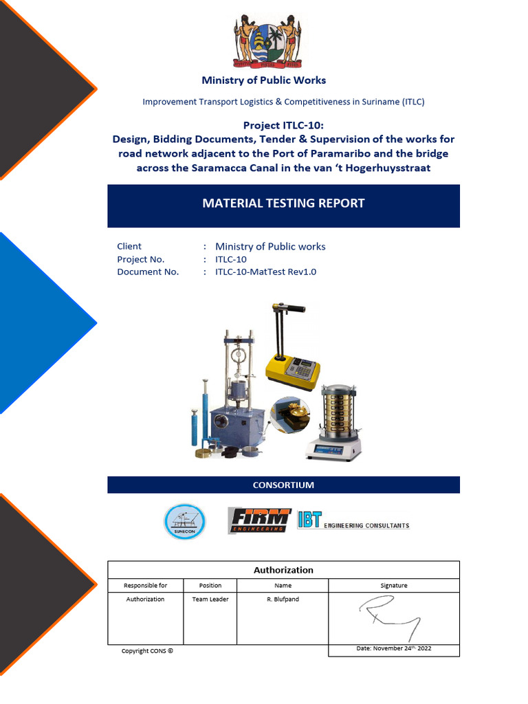 ITLC10-Material Testing Report [22 Nov _22] | PDF | Concrete | Cement