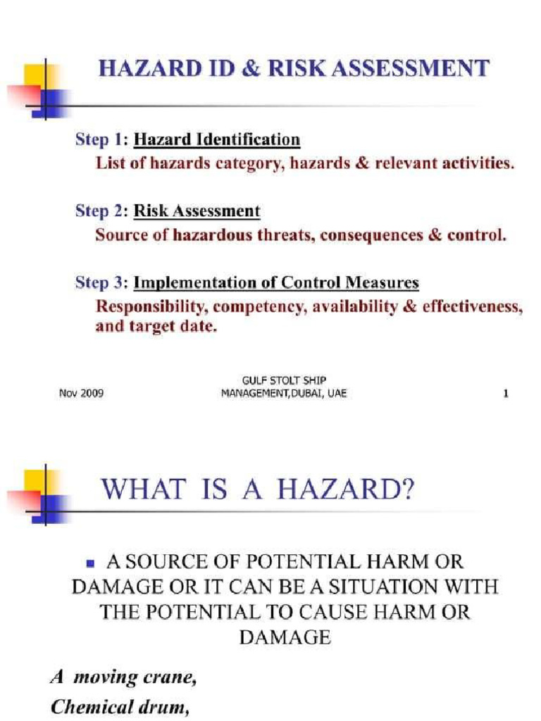 Hazard ID and Risk Assessment | PDF