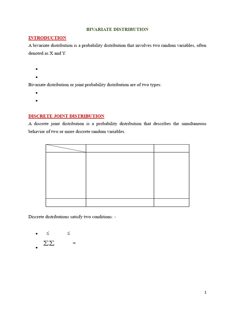 Bivariate Distribution (Discrete RV) | PDF | Measure Theory ...