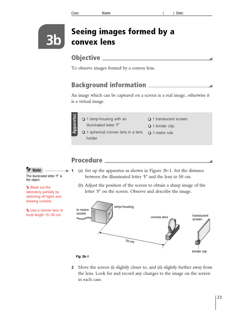 3b Seeing Images Formed by A Convex Lens | PDF | Eye | Equipment