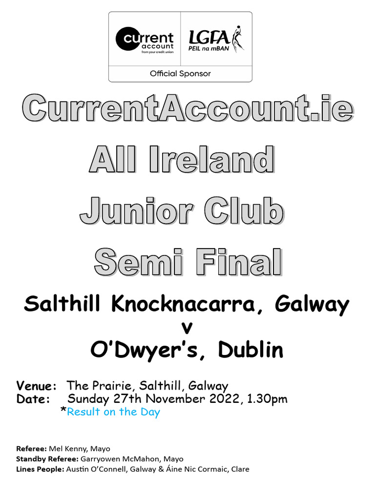 Jnr-SF-Salthill-Knocknacarra-Galway-v-ODwyers-Dublin | PDF | Gaelic Games