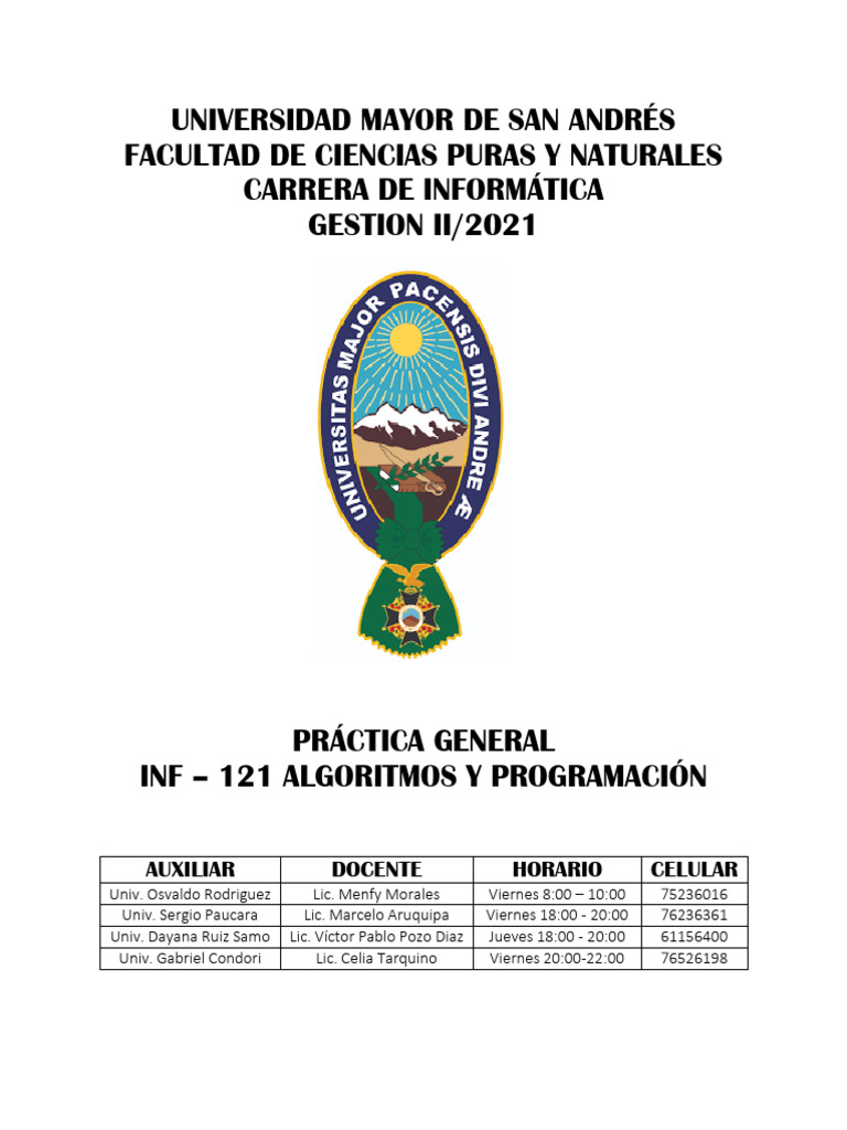 PRACTICA INF - 121 II-2021 | PDF | Lenguaje de modelado unificado | Matriz (Matemáticas)