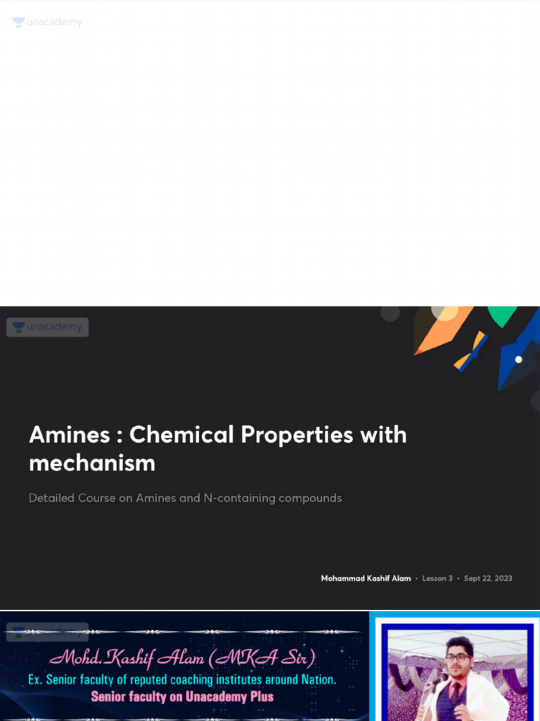 Amines Chemical Properties With Mechanism With Anno | PDF