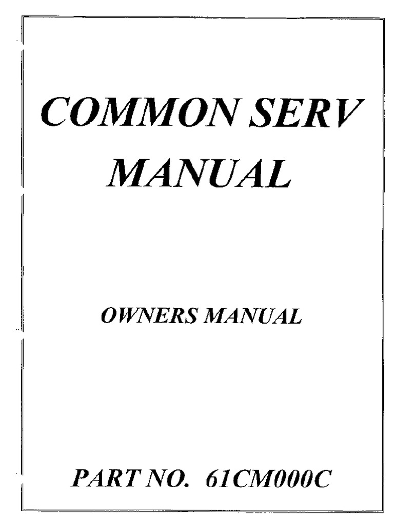 Honda Common Service Manual 1988 | PDF