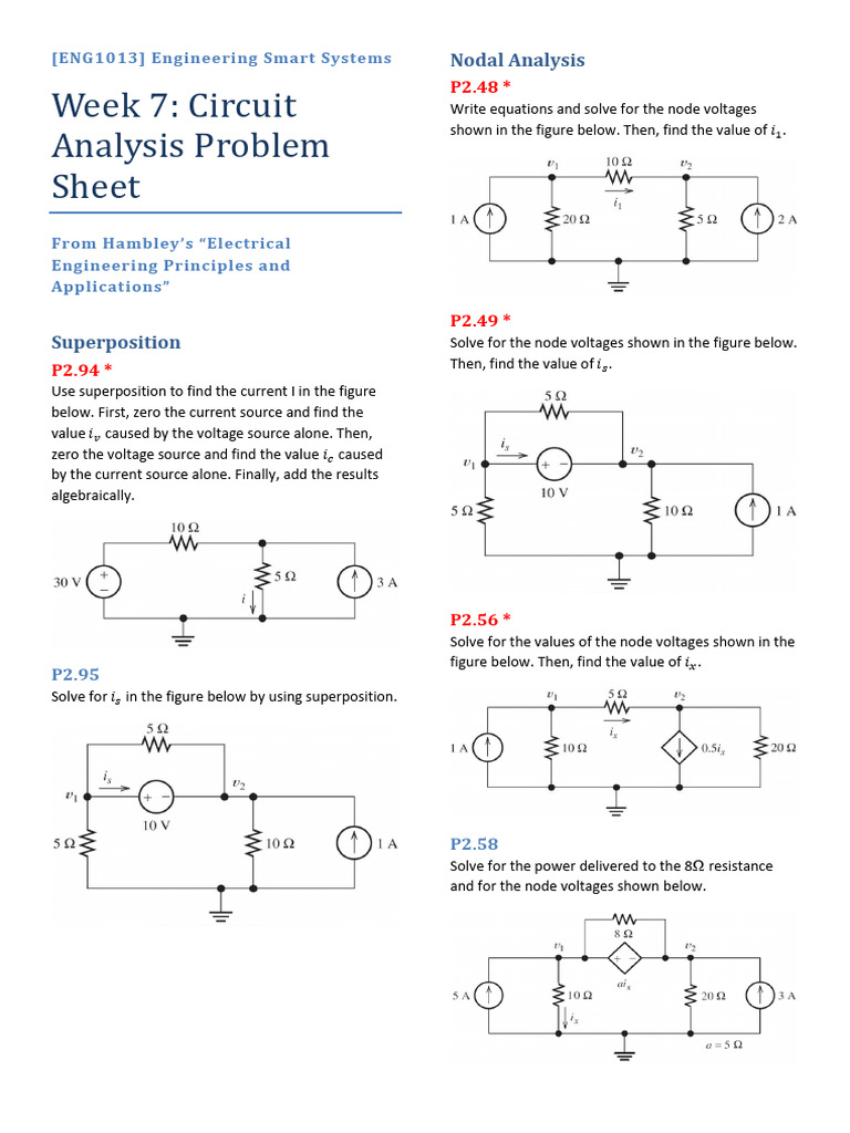 Nodal Analysis and Circuit Solutions | PDF | Electrical Network | Electronics