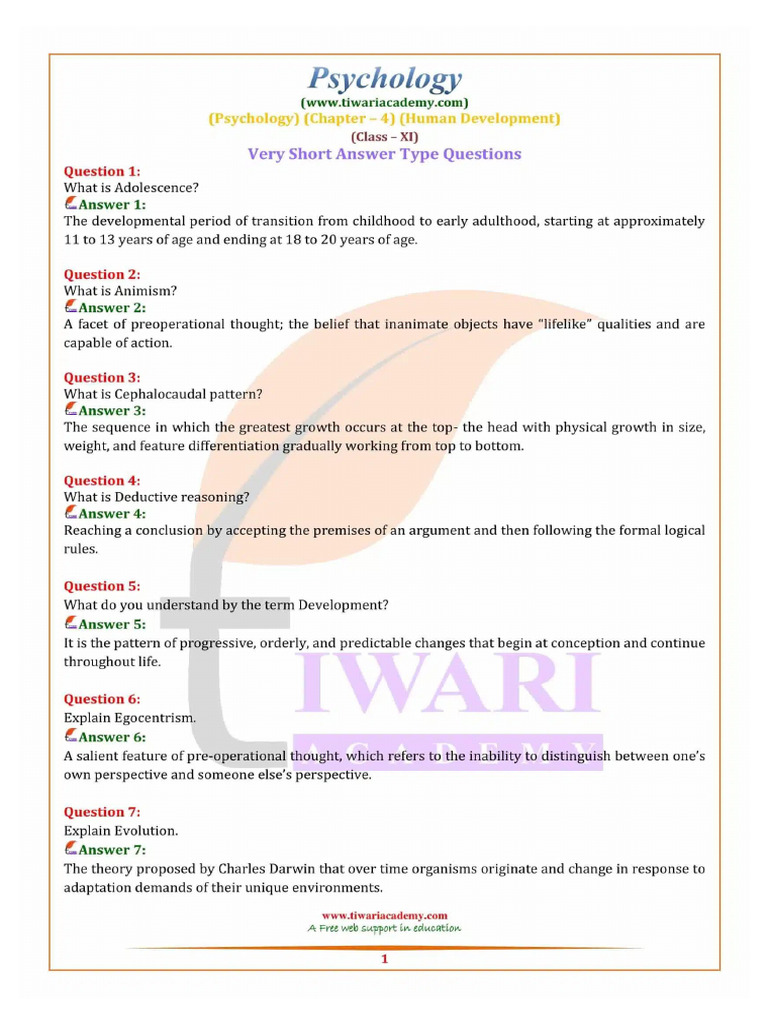 Human Development Tiwari Academy | PDF