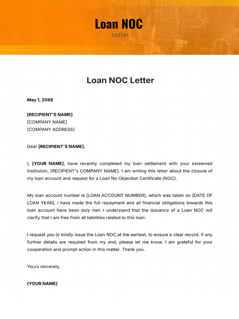 Loan NOC Letter | PDF
