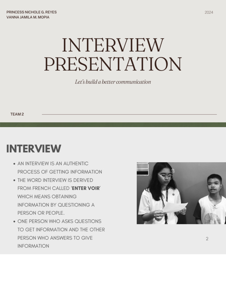 INTERVIEW PRESENTATION (Mopia and Reyes).pdf | PDF | Cognition