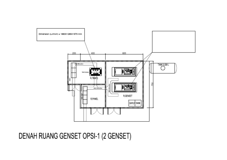 Ruang Genset - 2 Genset 2x500 Kva | PDF