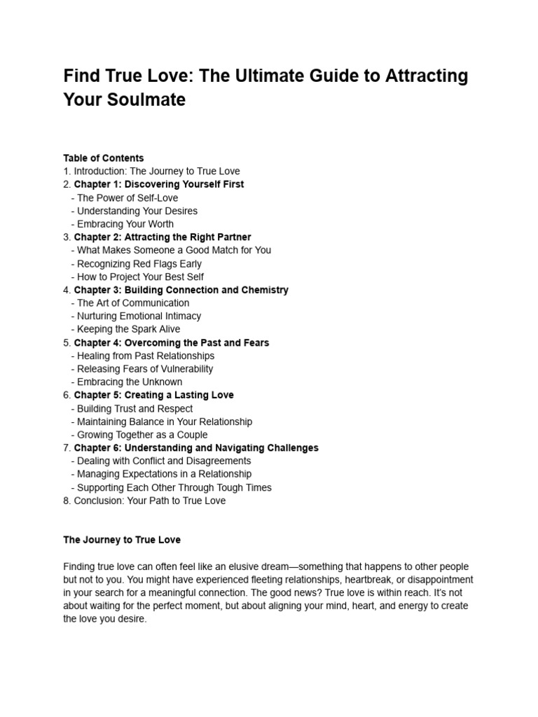 Find True Love_ The Ultimate Guide to Attracting Your Soulmate | PDF ... Find True Love_ The Ultimate Guide to Attracting Your Soulmate | PDF ...