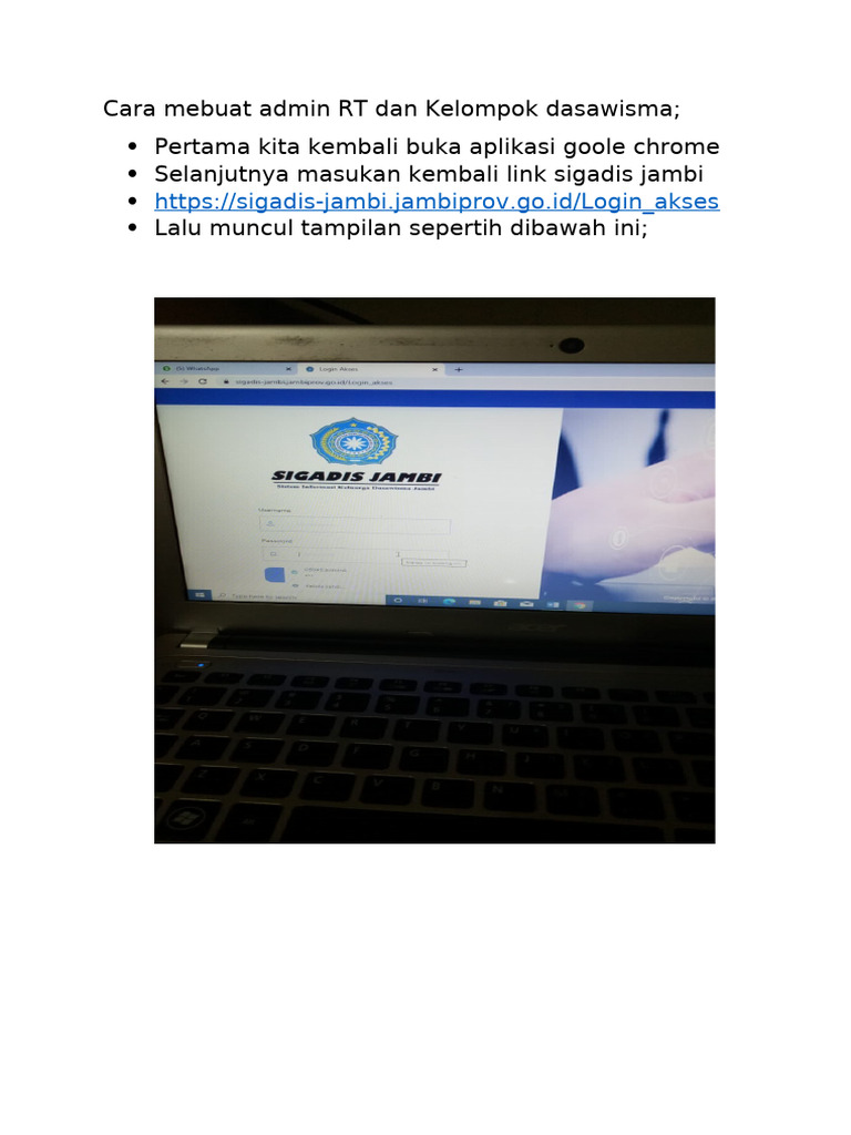 Cara mebuat admin RT dan Kelompok dasawisma | PDF