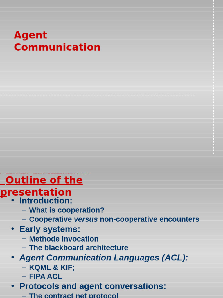 Agent Communication | PDF | Auction | Argument