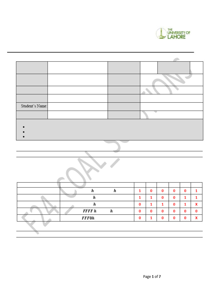 MID TERM COAL F24 Solutions | PDF | Assembly Language | Software Engineering