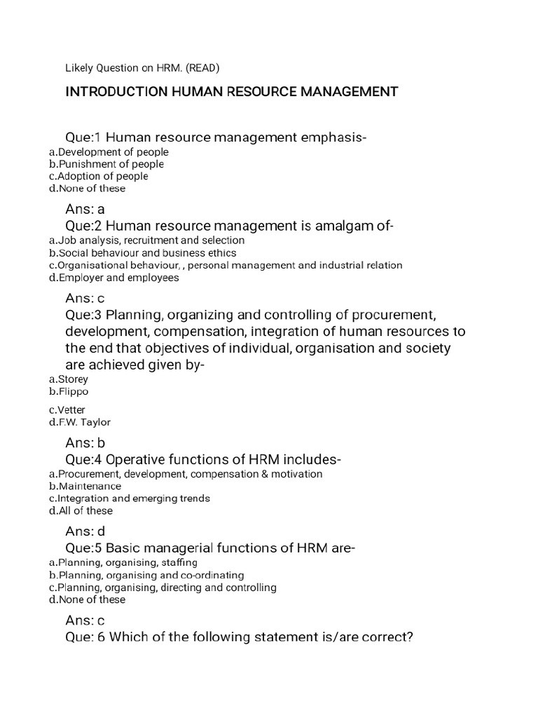 HRM | PDF