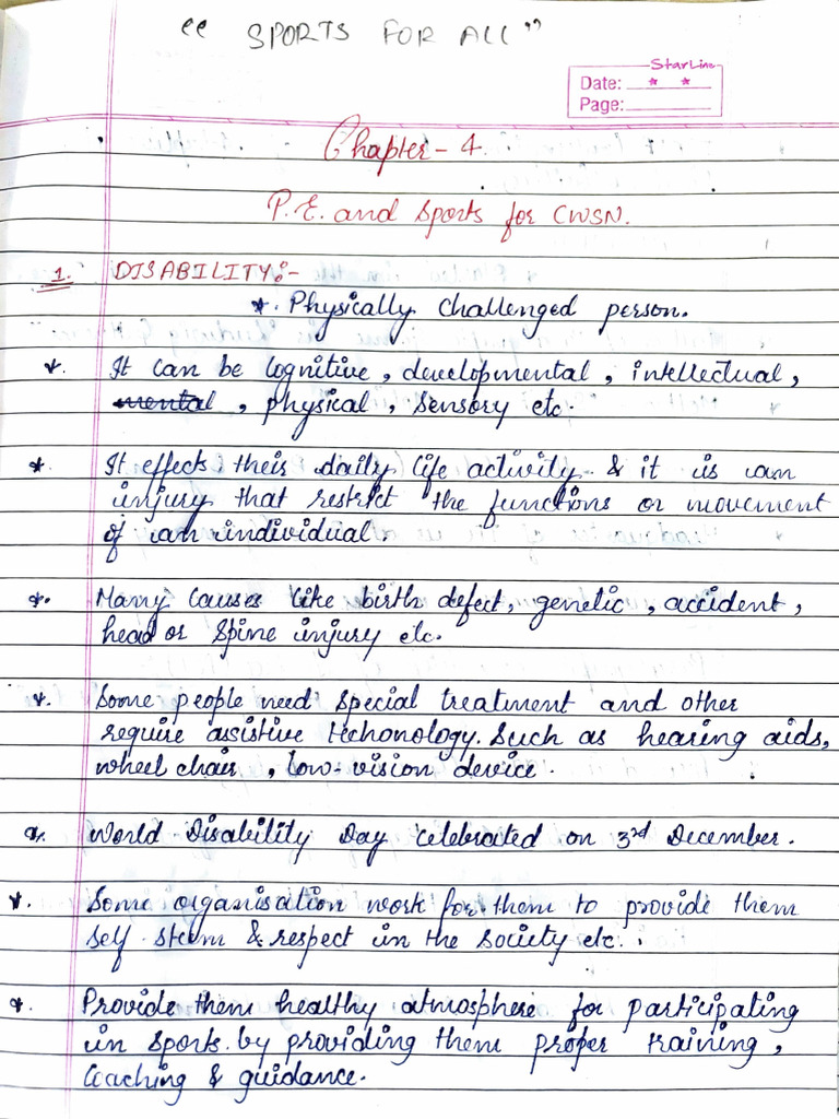 chp.4 Notes Class 12 P.E. | PDF
