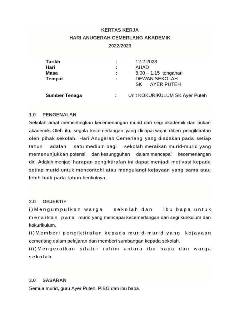 Kertas Kerja Hac 2 2022 | PDF