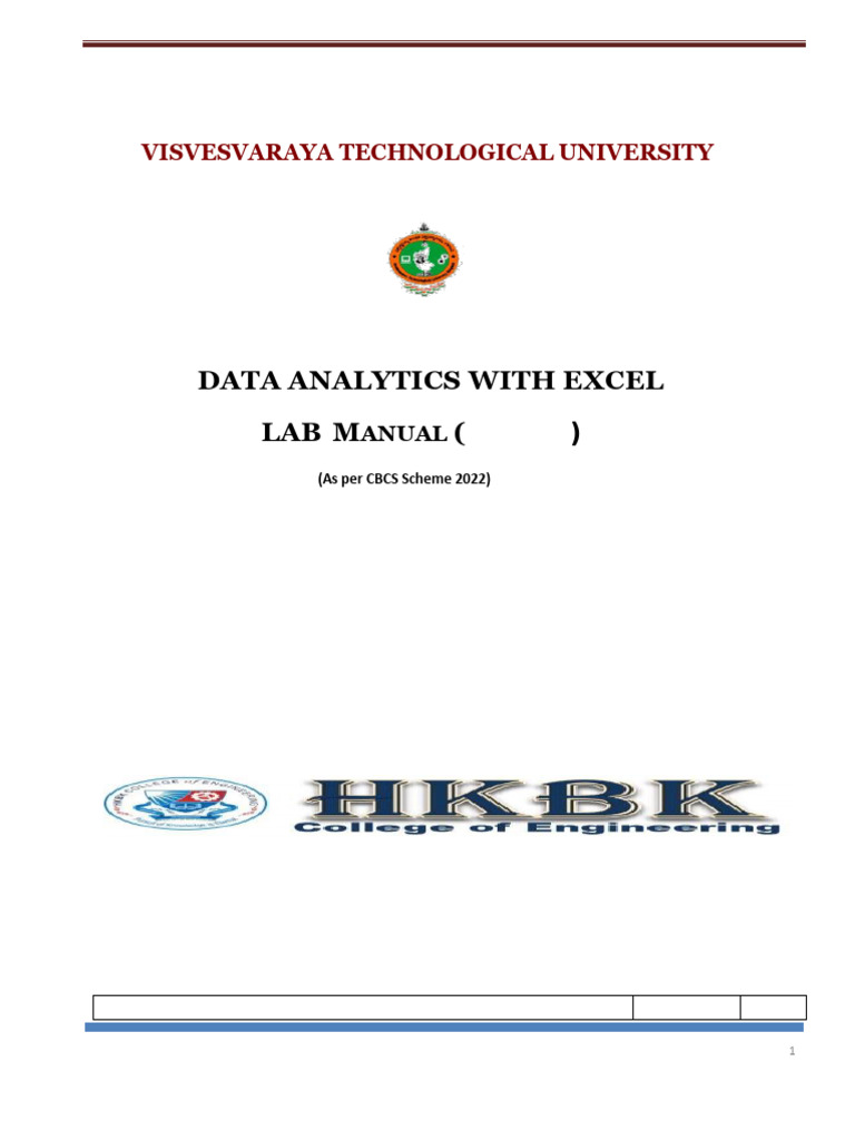 Data Analytics with Excel lab2 manual | PDF | Microsoft Excel | Spreadsheet