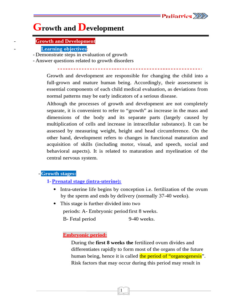 1-Growth and Development | PDF | Percentile | Medical Specialties