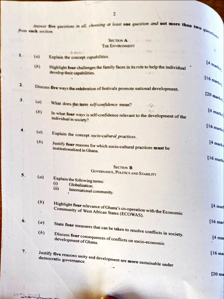 Social Studies (Essay) - NOVDEC 2024 | PDF