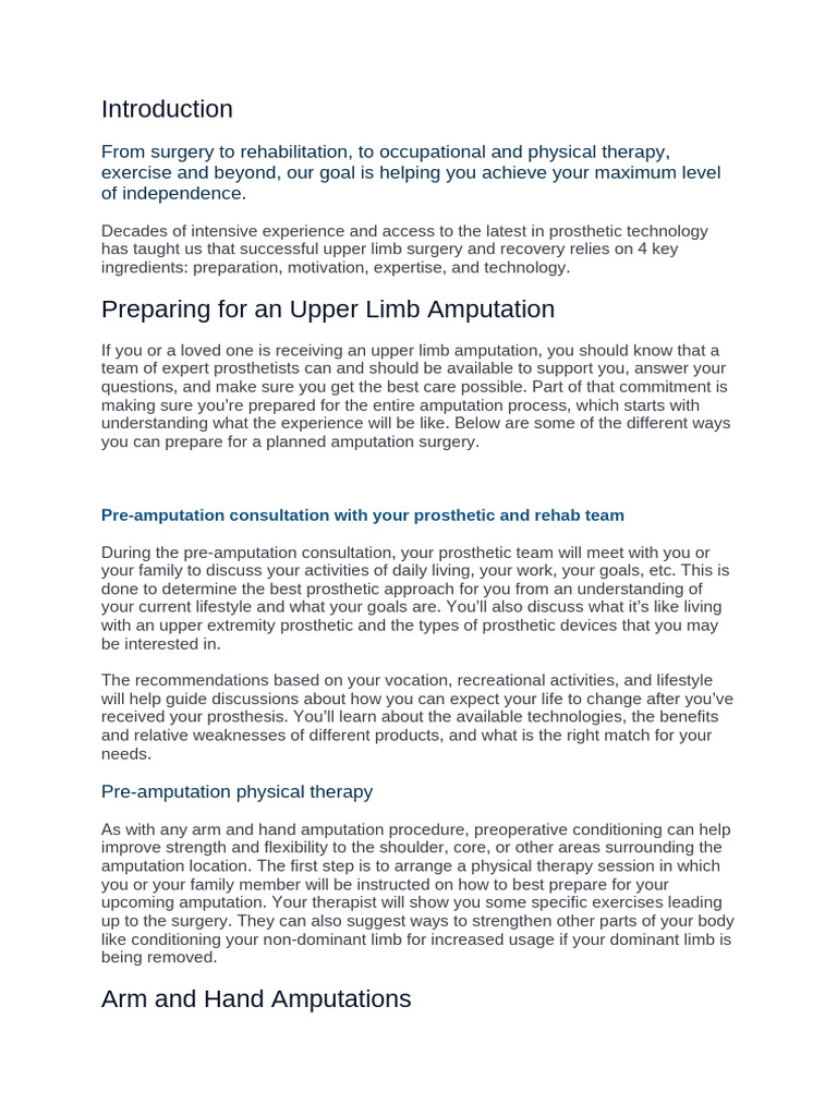hand and arm replacement | PDF | Prosthesis | Amputation