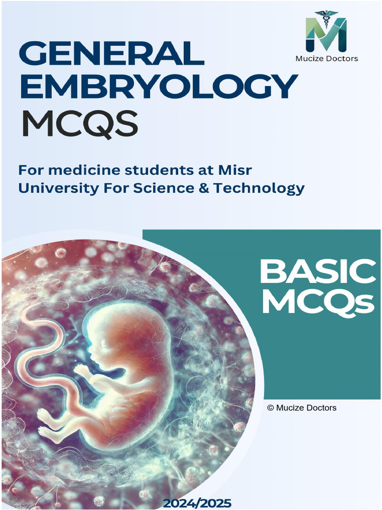 General Embryology MCQs - BenAhmed | PDF | Menstrual Cycle | Placenta