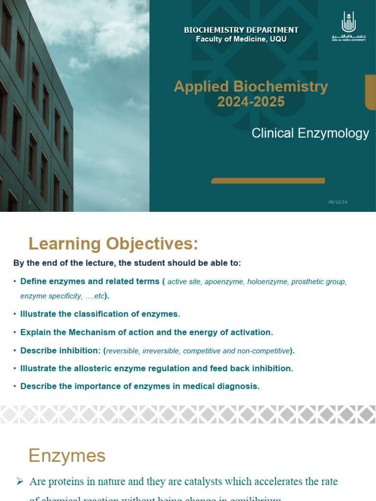 Lect 4 - Clinical Enzymology | PDF | Enzyme | Enzyme Inhibitor