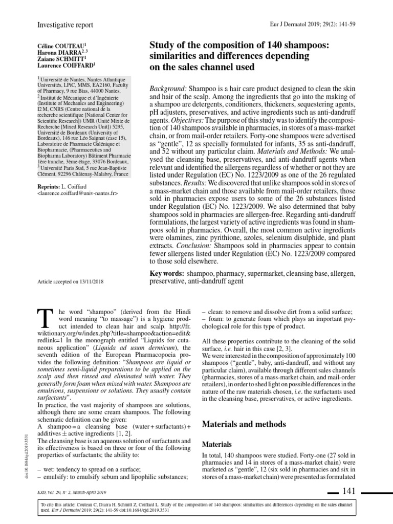 Shampoo Composition Study by Sales Channel | PDF | Shampoo | Emulsion