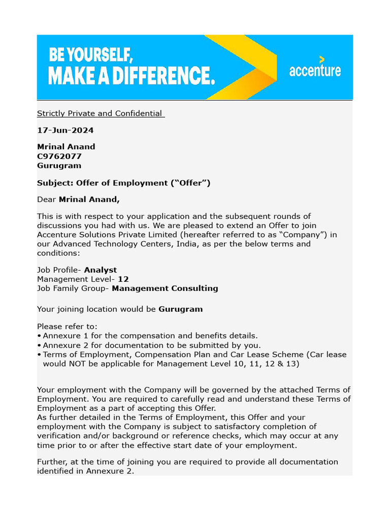 Accenture Offer | PDF