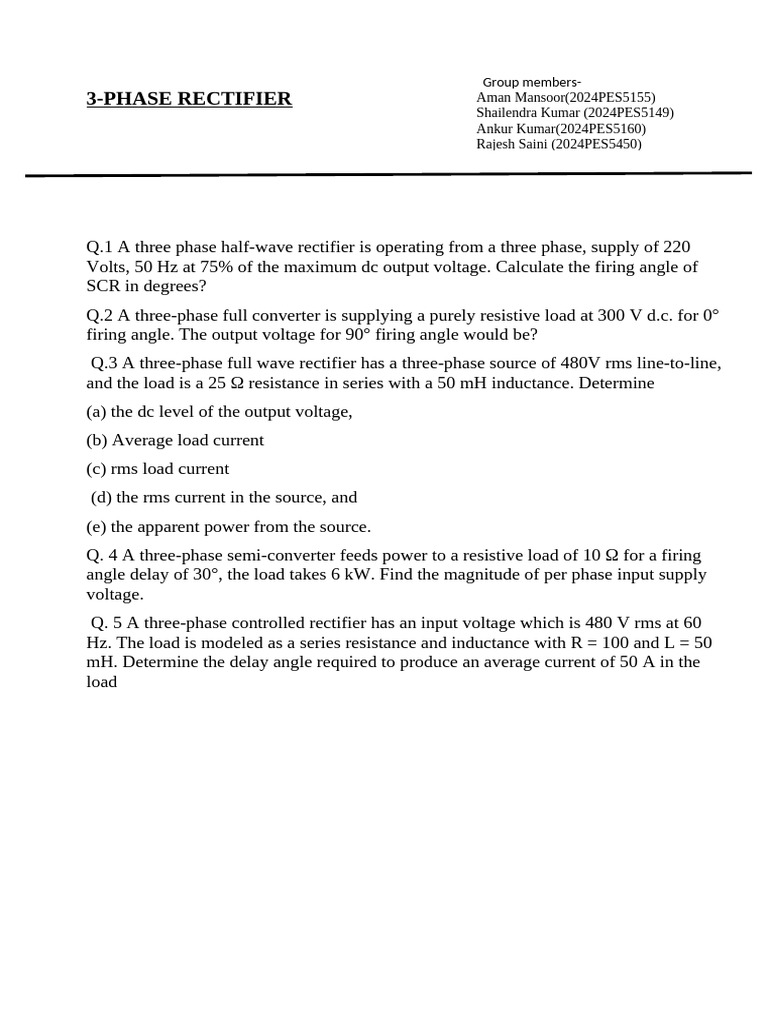 3 phase rectifier | PDF