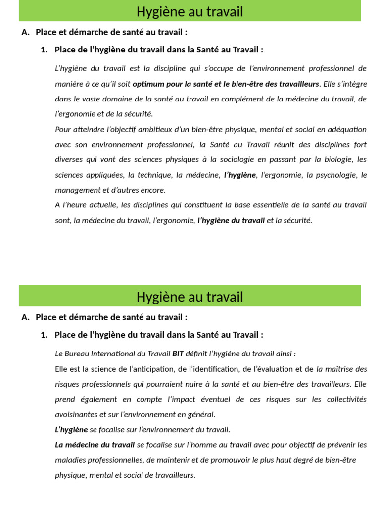 Hygiène au Travail : Gestion des Risques | PDF | Risque | Gestion des ...