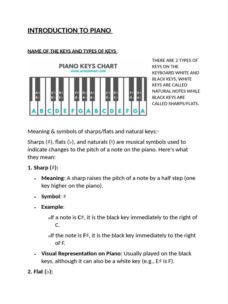 Introduction To Piano | PDF | Piano | Pitch (Music)