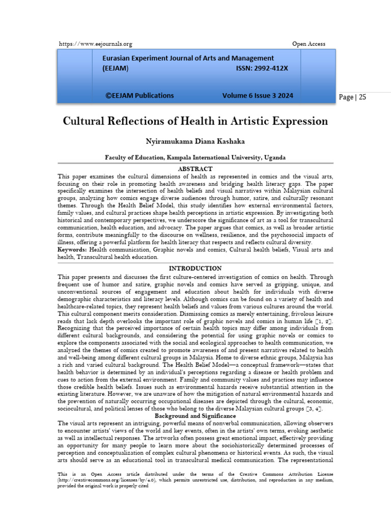 Cultural Reflections of Health in Artistic Expression (www.kiu.ac.ug ...