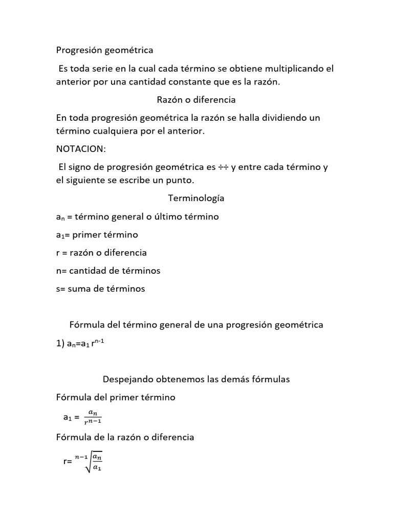 Progresion Geometrica | PDF