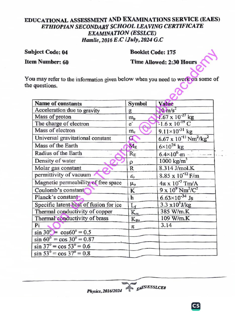 2016 Physics UEE Join Us @qubeeacademy | PDF
