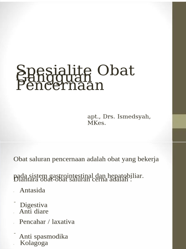 PDF Spesialite Obat Gangguan Pencernaan Up Date | PDF
