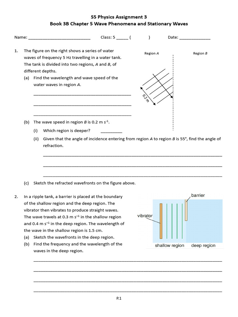S5 HW3 Wave Phenomena | PDF | String Instruments | Waves