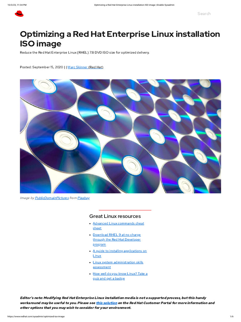 Optimizing a Red Hat Enterprise Linux installation ISO image _ Enable Sysadmin | PDF | Red Hat ...
