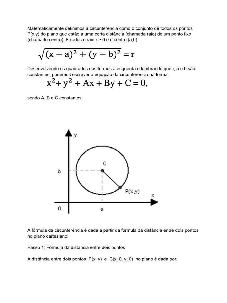 Matematicamente Definimos A Circunferência Como o Conjunto de Todos Os Pontos | PDF