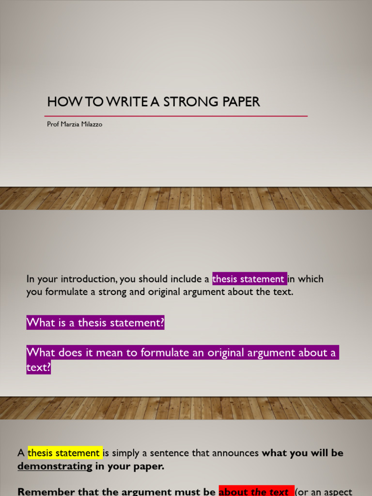 Writing a Strong Academic Paper Guide | PDF | Argument