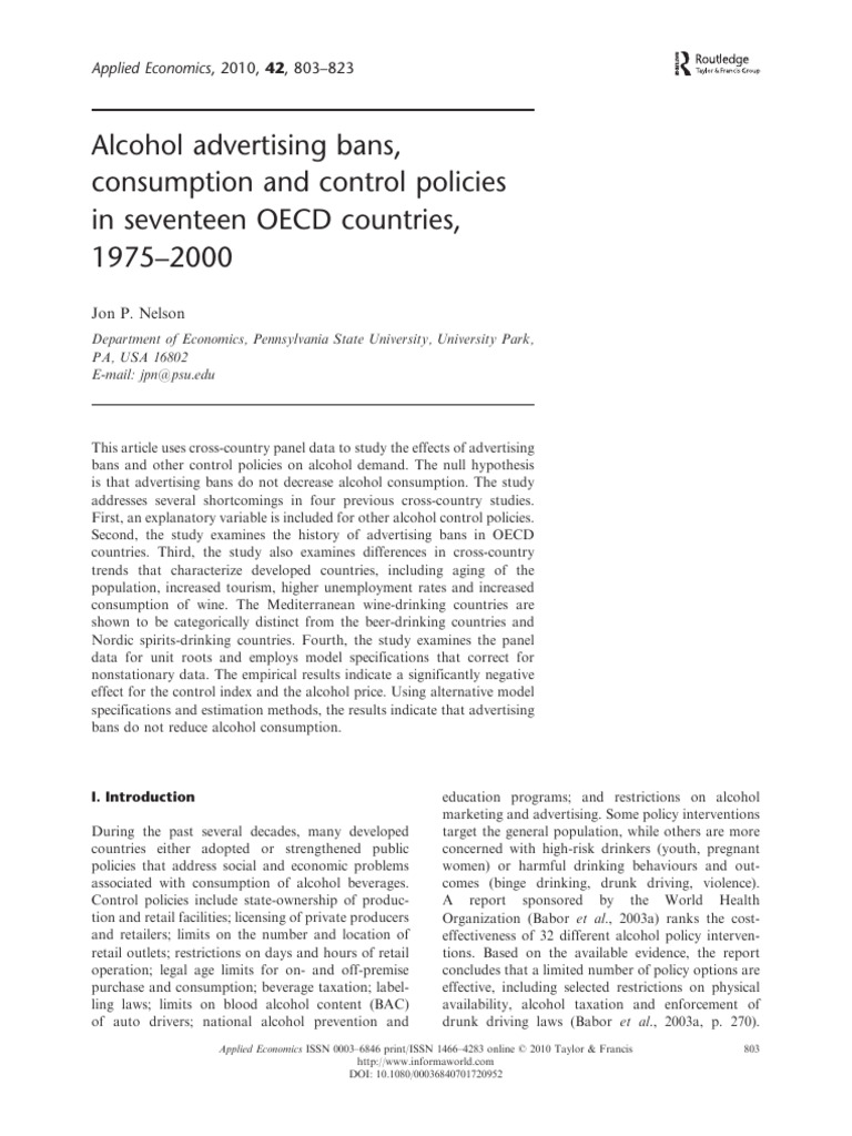 Alcohol Advertising Bans | PDF | Alcoholic Beverages | Drink