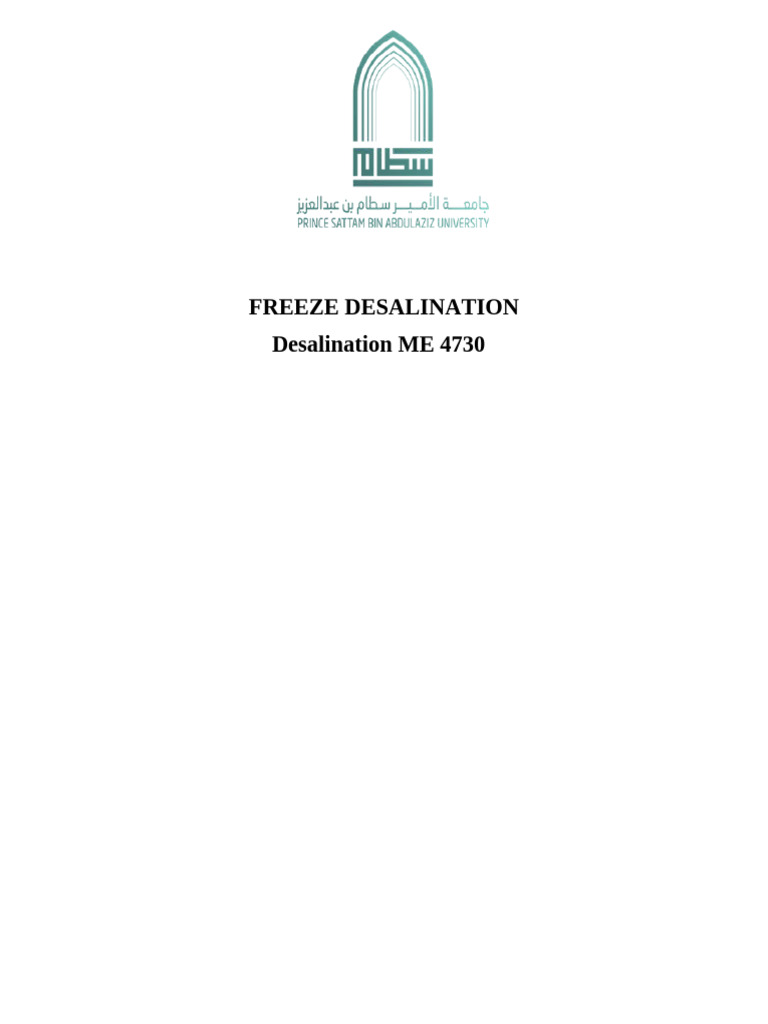 Freeze Desalination Report | PDF