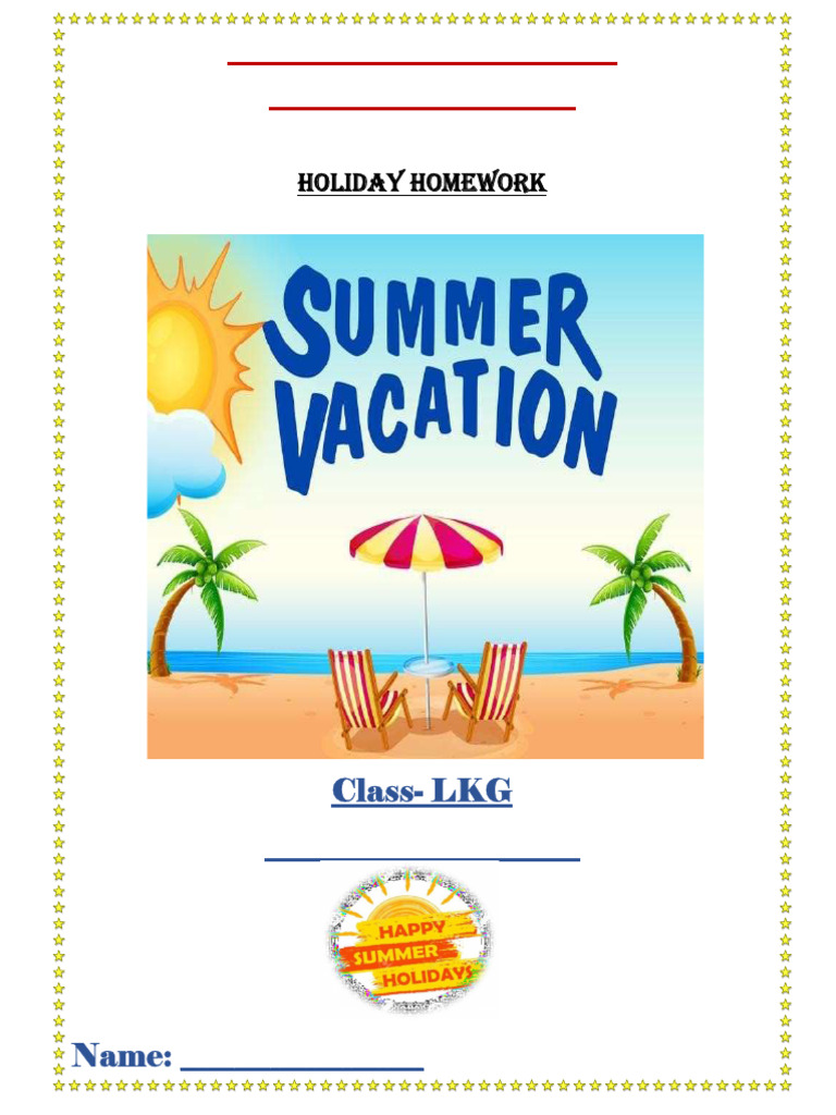 Holidays Homework LKG | PDF
