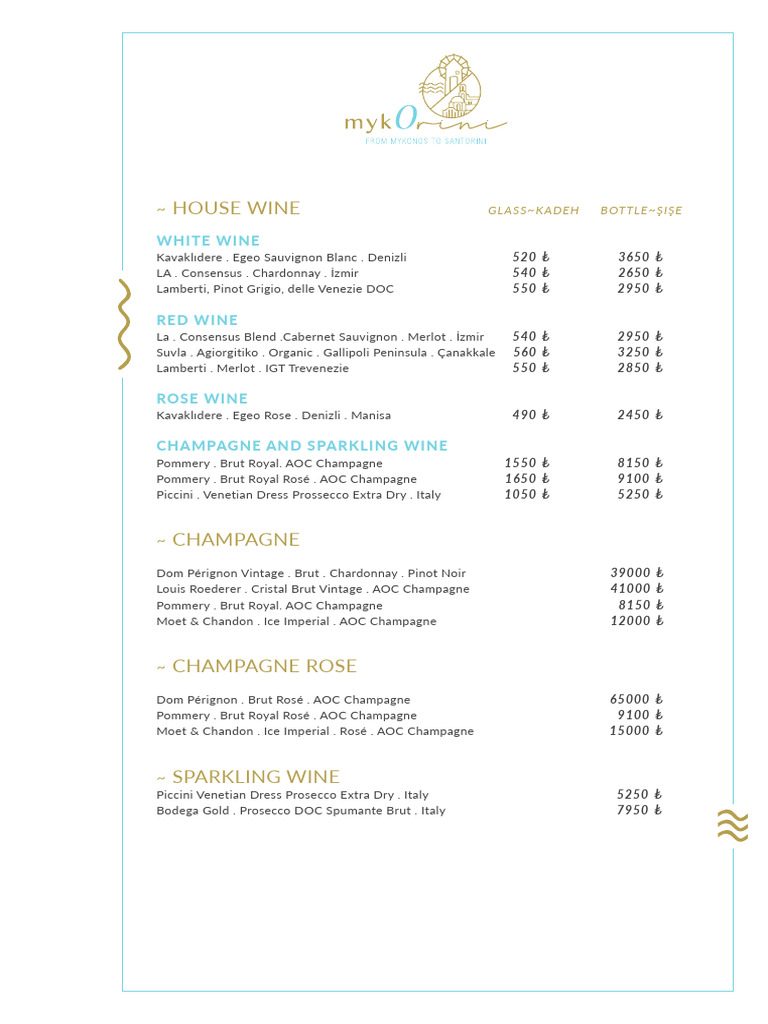 Beverages List | PDF | Champagne | Martini (Cocktail)