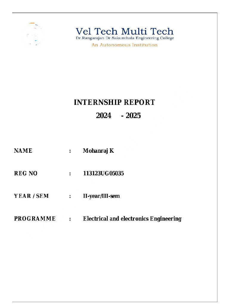 Internship Report Format (1) | PDF