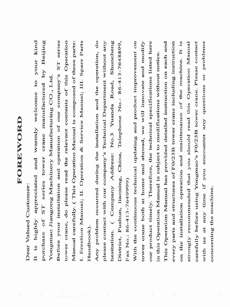 ERECTION MANUAL F0-23B | PDF