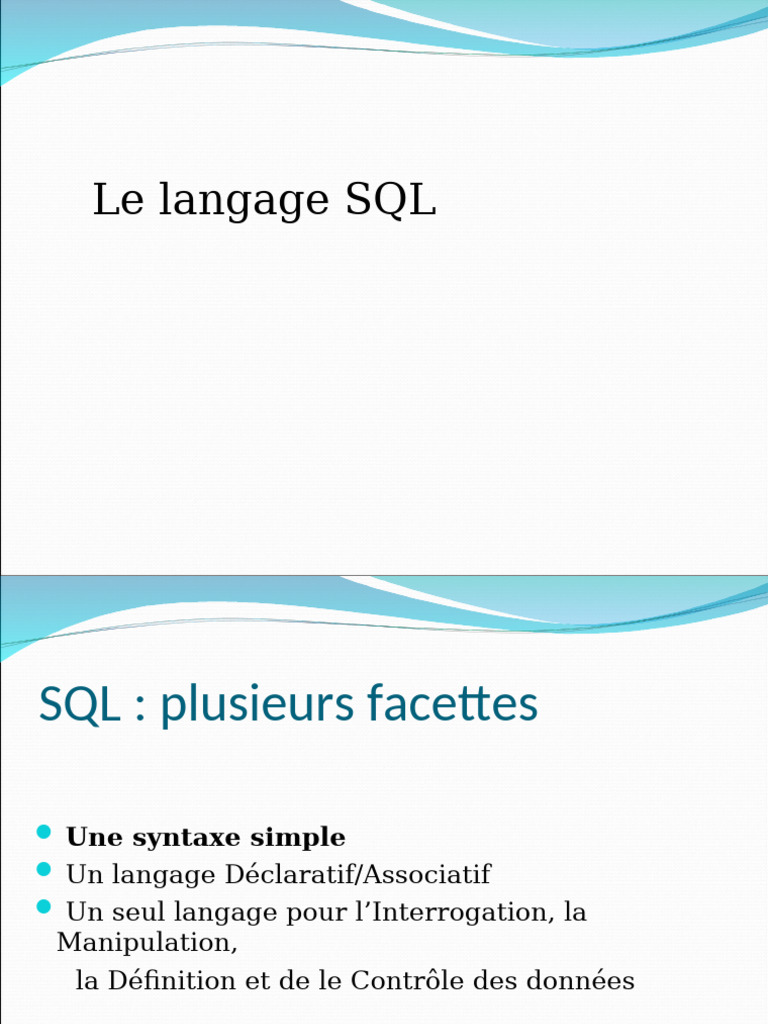 Le Langage SQL | PDF | SQL | Microsoft SQL Server
