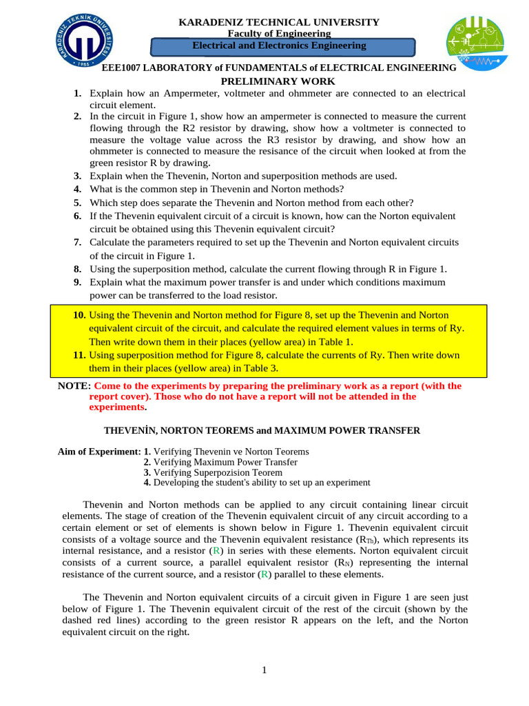 Experiment 2-Thevenin Norton | PDF | Electrical Network | Resistor